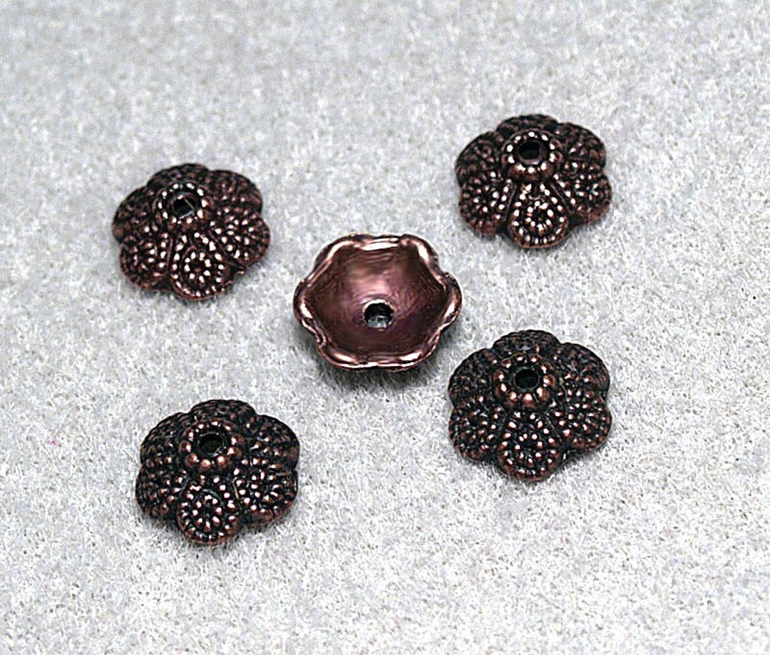Antiqued Copper Bead Caps-jewelry Findings- Vintage Style Beading ...