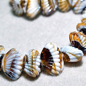 Summers on the Shore- Murano Style Shell Beads-glass Shell Beads-beach ...