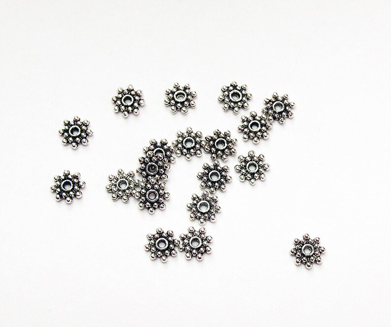 Antiqued Silver Double Daisy Spacer Beads Jewelry Supplies - Etsy