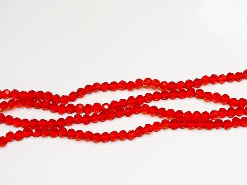 Fiery Red Round Crystals bright red crystals glass beads | Etsy