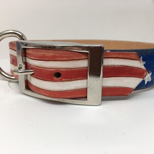 We the People Patriotic Dog Collar Leather Dog Collar Stars and Stripes ...