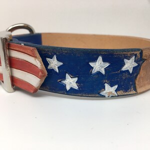 We the People Patriotic Dog Collar Leather Dog Collar Stars and Stripes ...