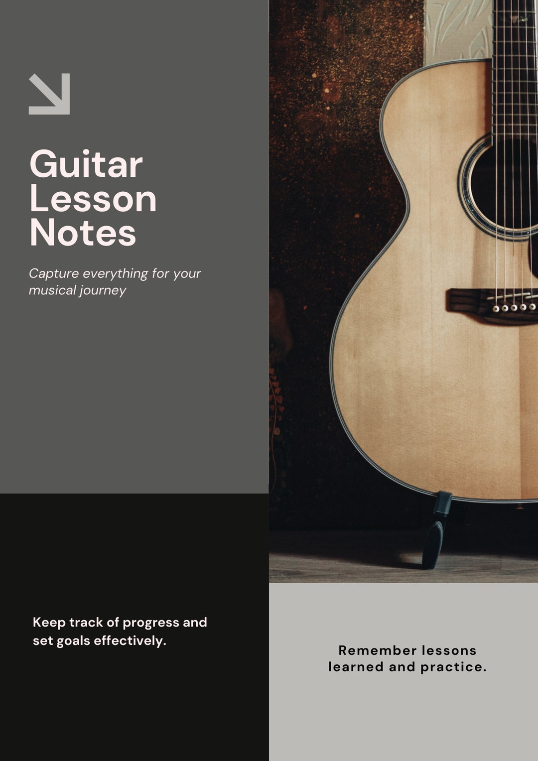 Guitar Lesson Notes. Printable Template for Music Lesson Notes. Ideal ...