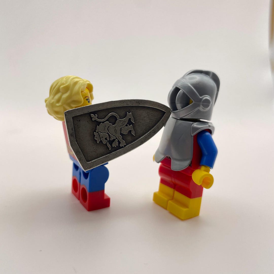 Solid Brass Kite Shield, Compatible to All Minifig, Anniversary Gift ...