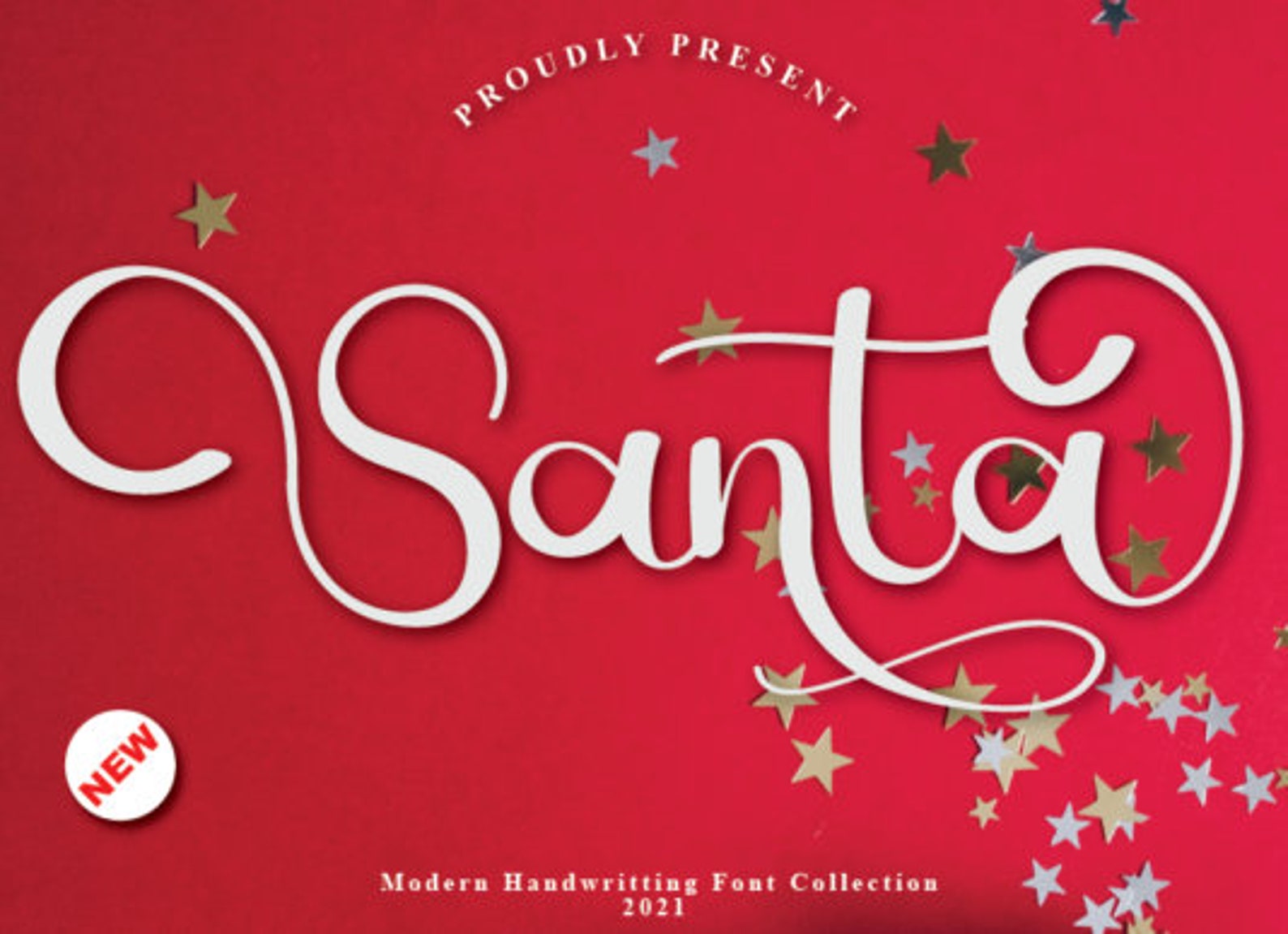 Santa Font, Display Font, Vintage Cricut Font, Font Bundle for Cricut ...