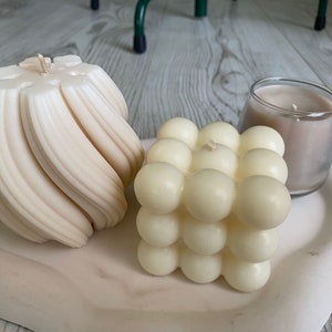 Spiral and Bubble Candles on Presentation Tray I Bougie De Luxe, Gift ...