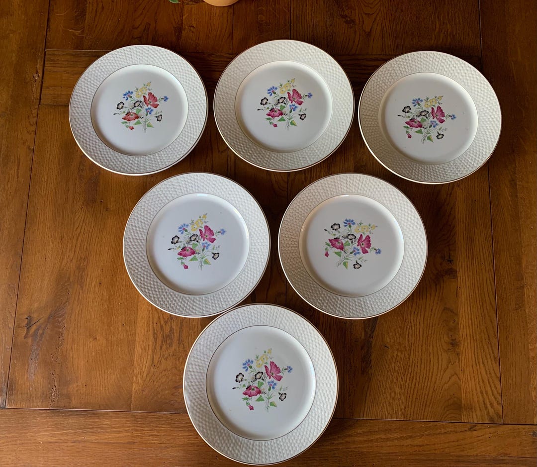 6 Vintage Flat Plates 50s - Etsy UK