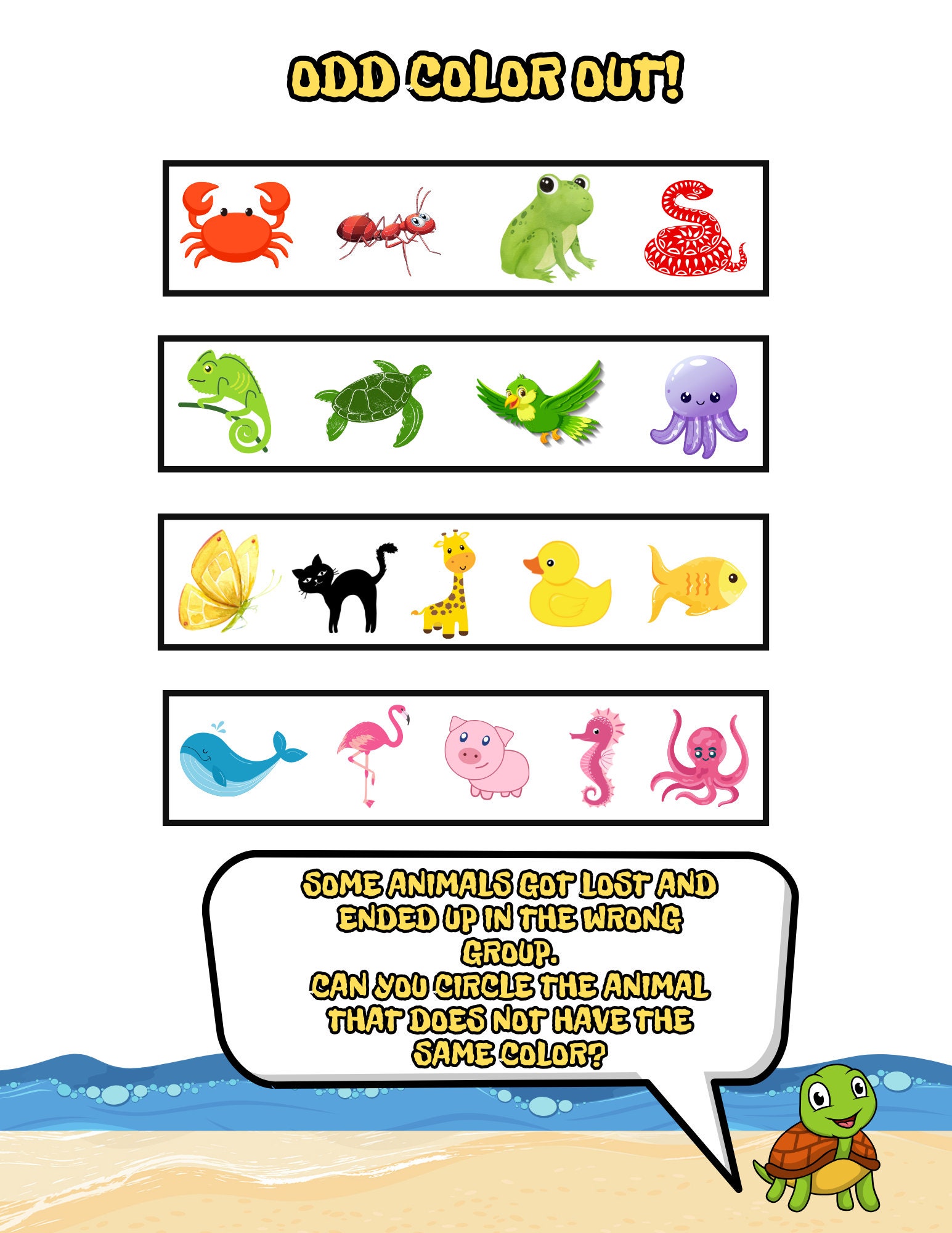 Printable Fun Activity Book for Kids, Animals, Dyslexia-friendly ...