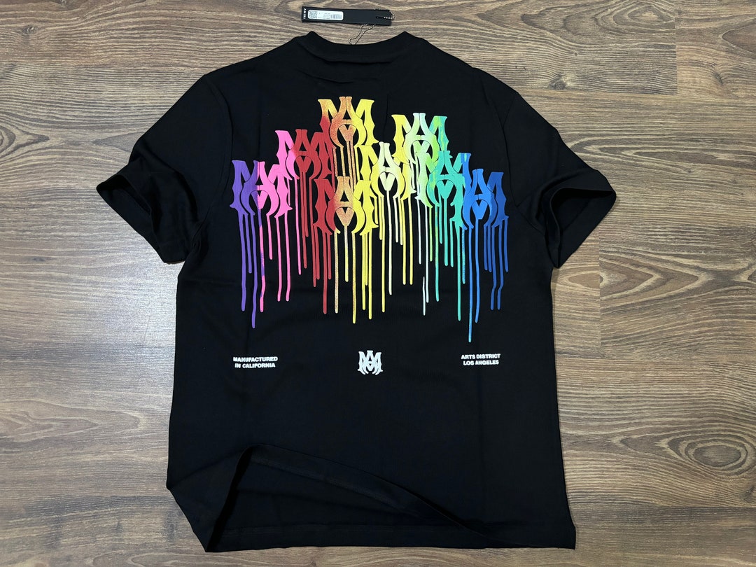 AMIRI Black Rainbow Drip Logo T-shirt Sizes S to 2XL, New With Tags - Etsy