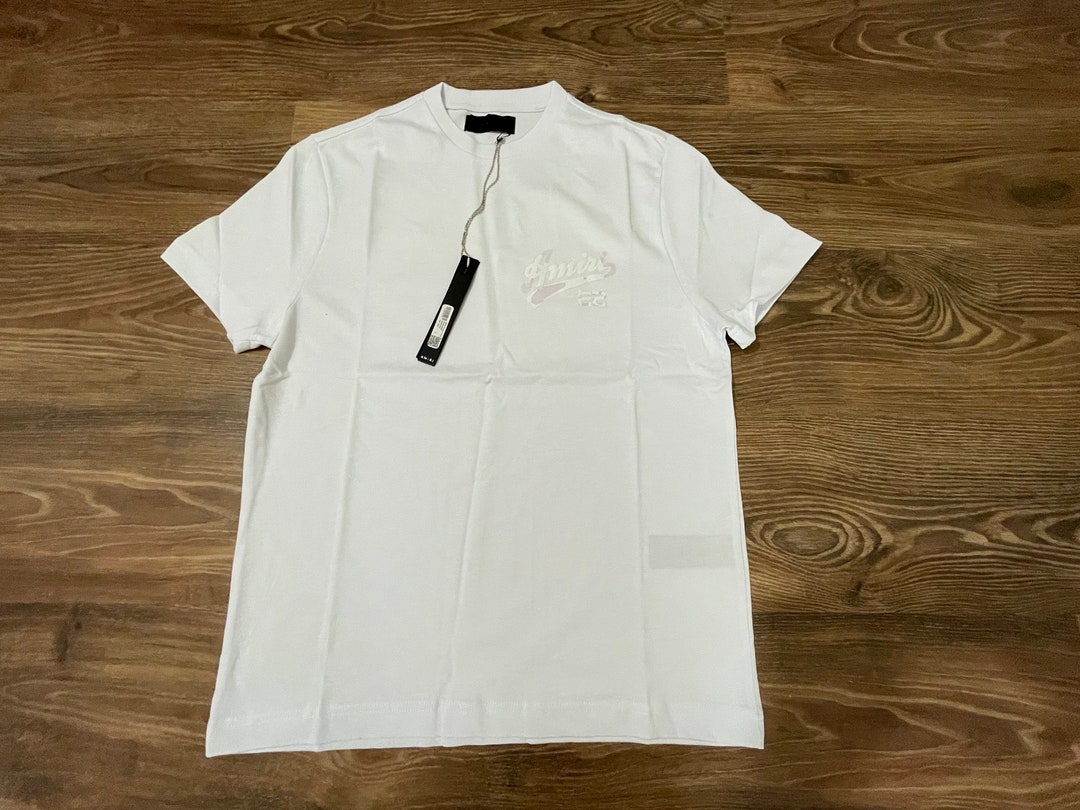 Camiseta con logo AMIRI Script Ropa casual blanca para hombre - Etsy España