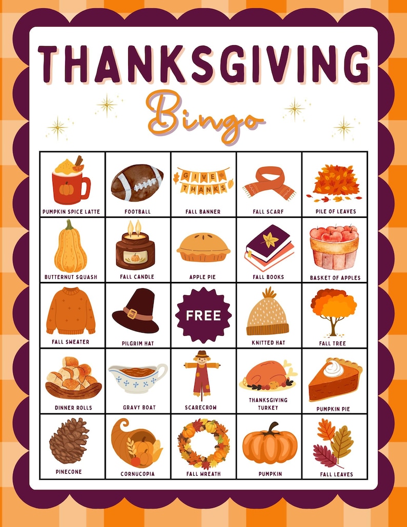 Thanksgiving Bingo: 50 Printable Cards, Fall Activity, Thanksgiving ...
