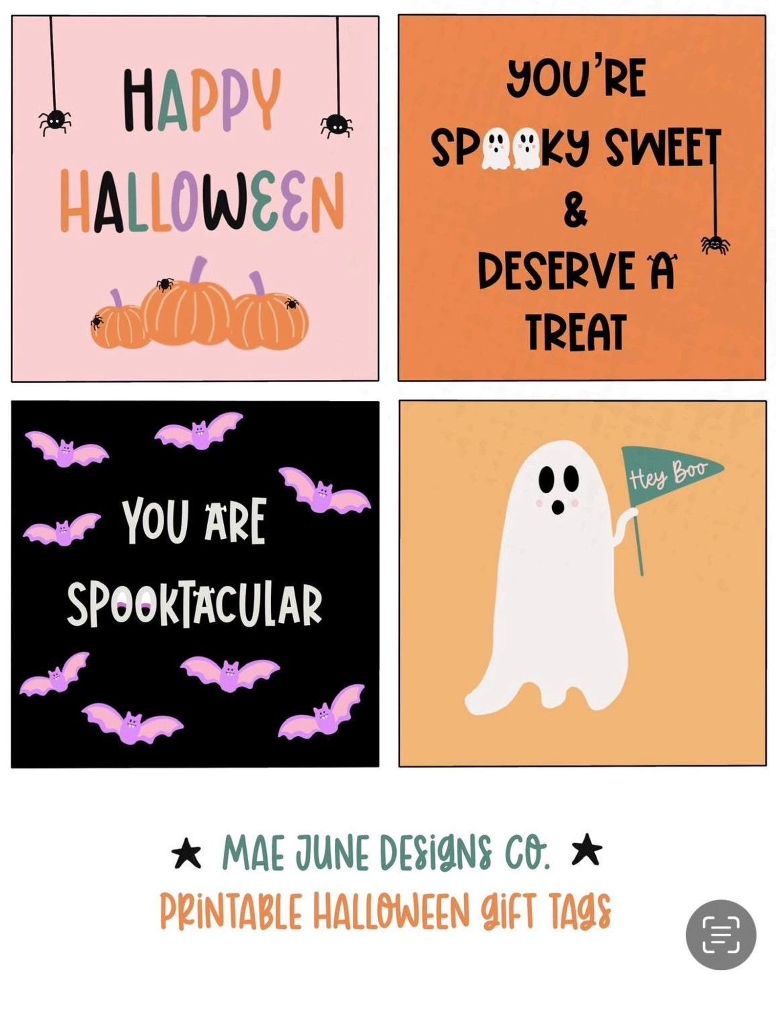 Printable Halloween Gift Tags, Halloween Gift Tags, BOO Bag Tag, Trick ...