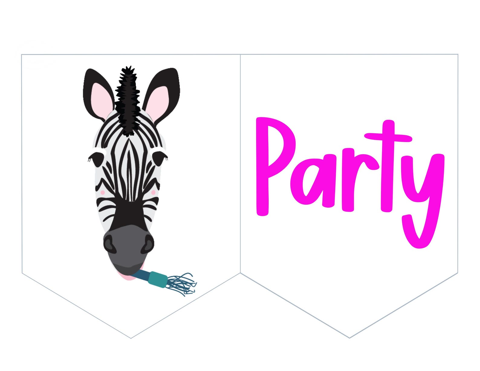 Printable Birthday Banner, Safari Animal Themed Birthday Party Banner ...