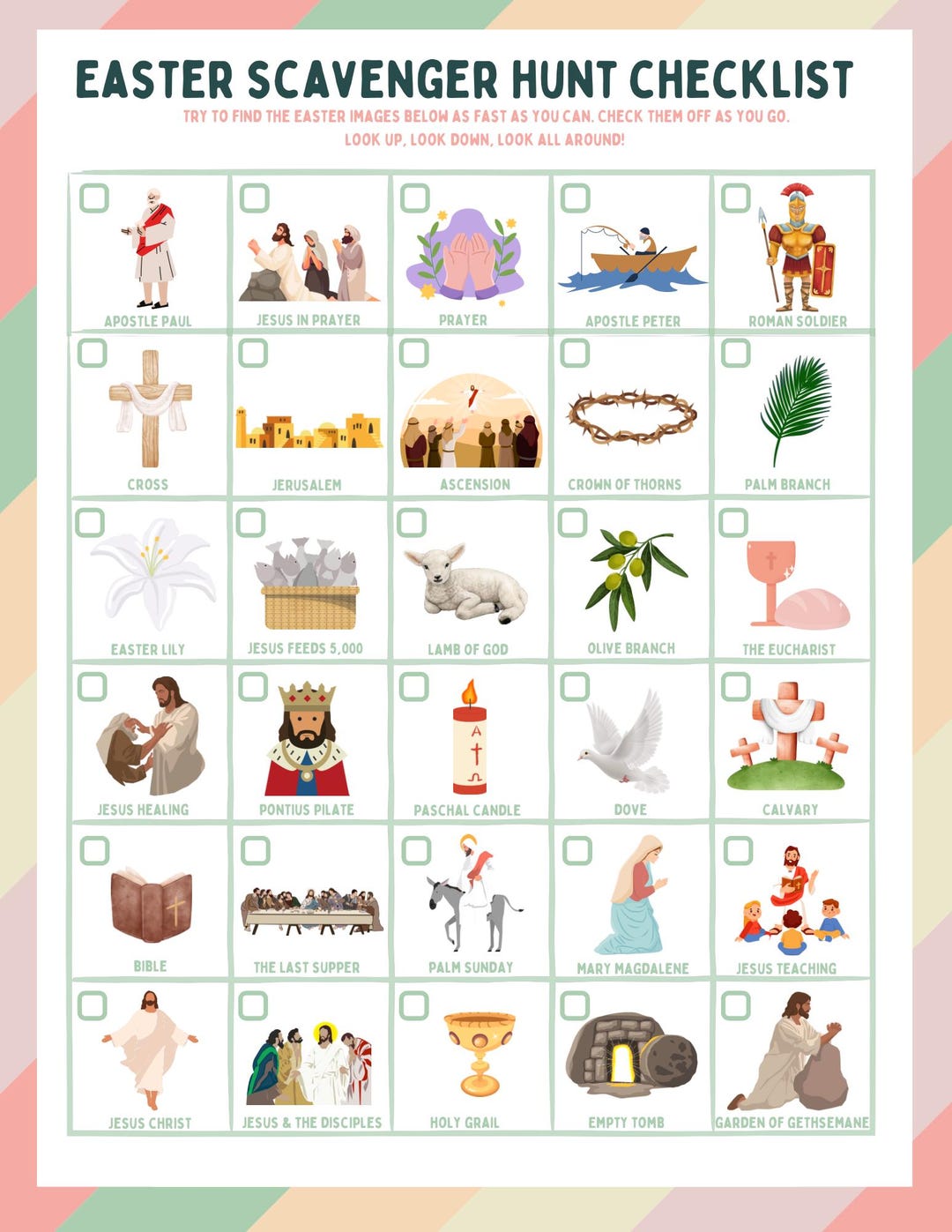 Easter Scavenger Hunt Bible Scavenger Hunt for Easter Bible Games ...