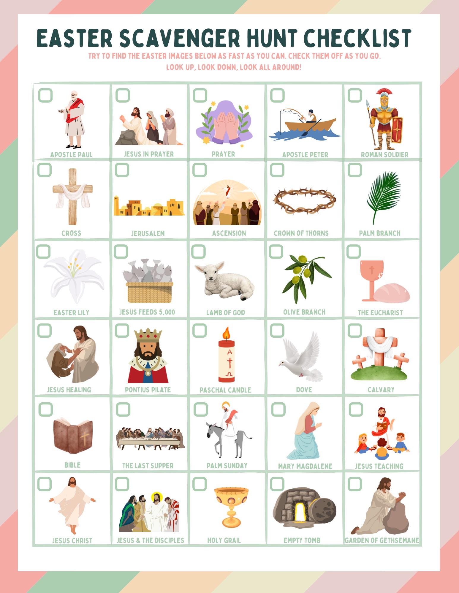 Easter Scavenger Hunt Bible Scavenger Hunt for Easter Bible Games ...