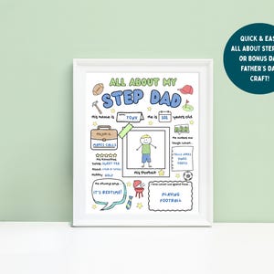 All About My Step Dad Printable Fathers Day Questionnaire for Step Dad ...