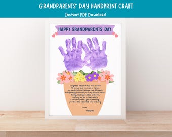 Grandparents' Day Printable Handprint Craft: DIY Gift for Grandparents ...