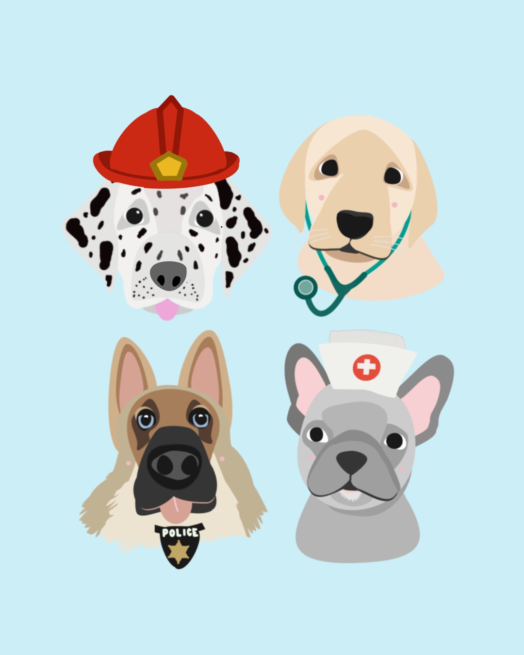 Hero Dogs Print: Playroom Art, First Responders (digital Download) - Etsy
