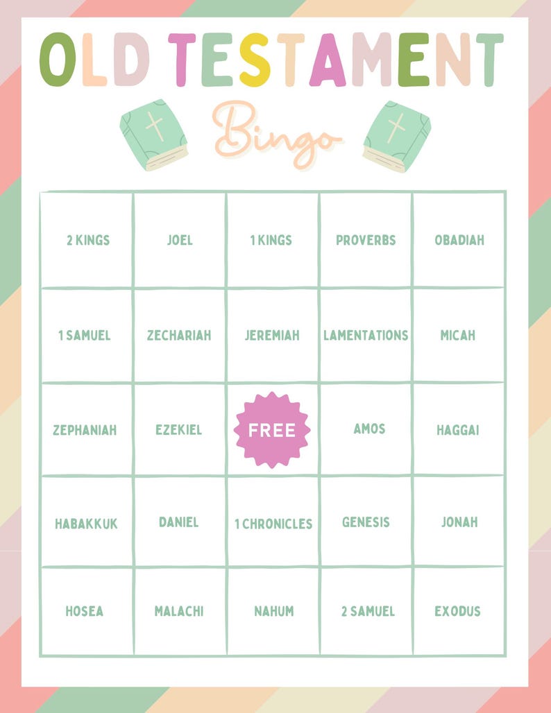 Old Testament Bible Bingo Game: Church Activity (printable) - Etsy