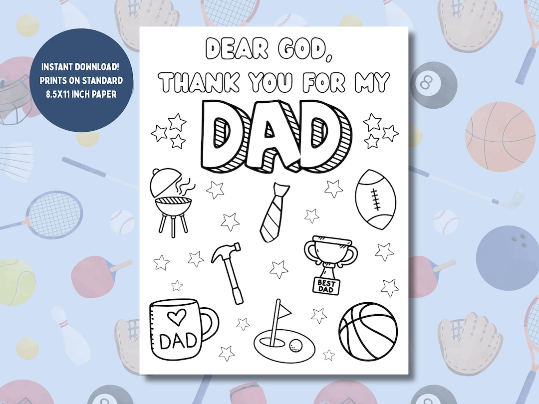 Father's Day Coloring Page: Sunday School Bible Craft (PDF Download) - Etsy