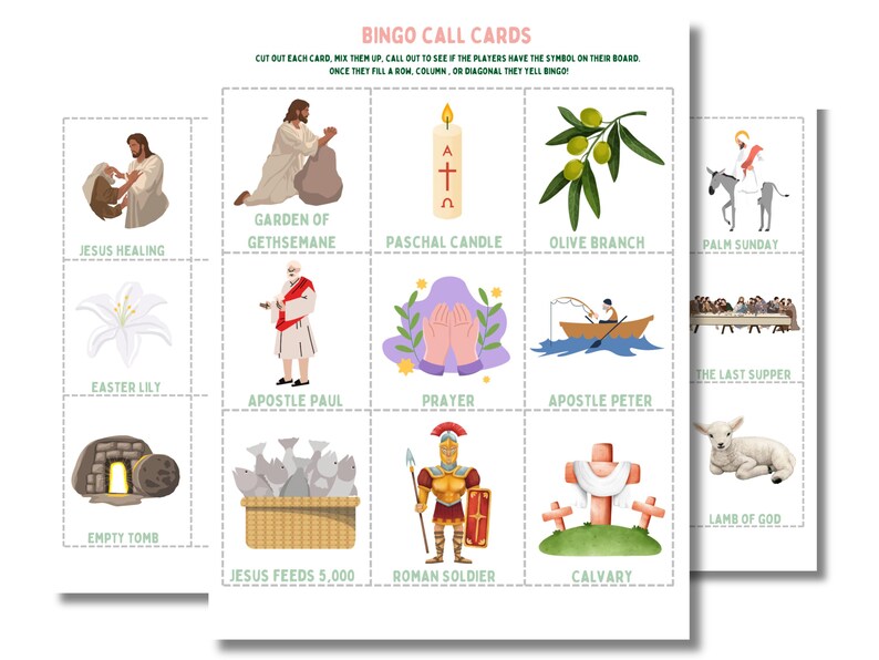 Easter Story Bingo Game: Printable Christian Easter Games (digital ...