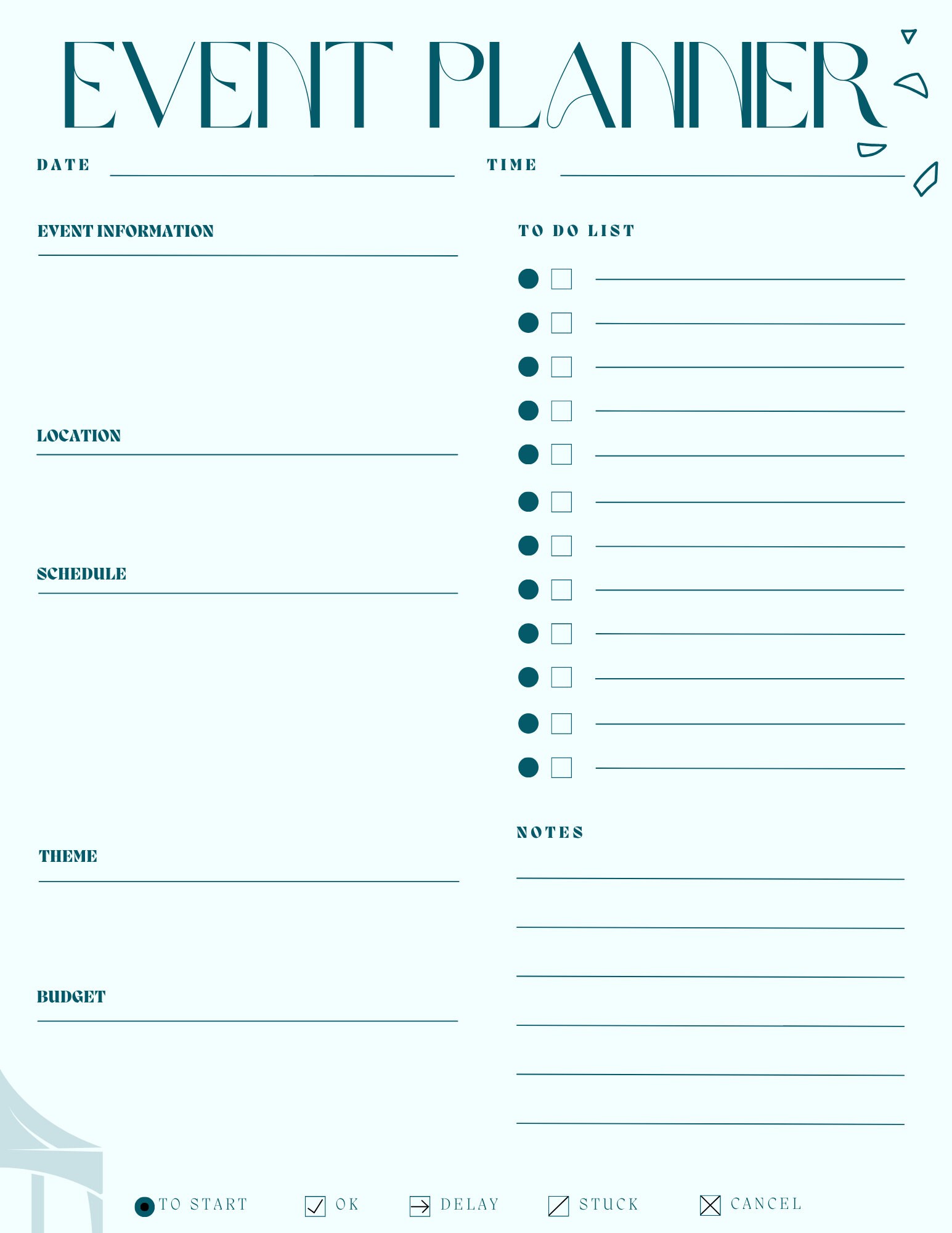 Printable Event Planner - Event Organizer Template - Budget Checklist ...