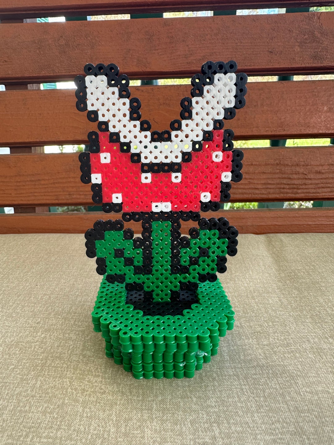 3D Perler Art Piranha Plant With Stand - Etsy