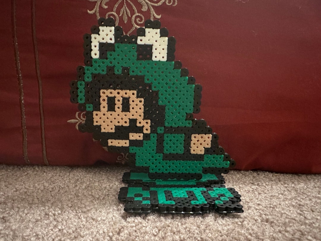 Super Mario Bros. 3 Frog Suit Mario Perler Art With Stand - Etsy