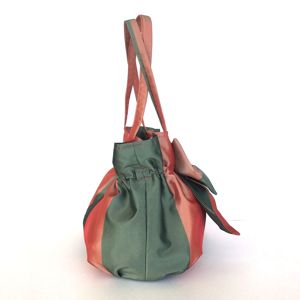 Bow Stripe Bag Purse With Bow Vegan Pursewomen Handbag - Etsy