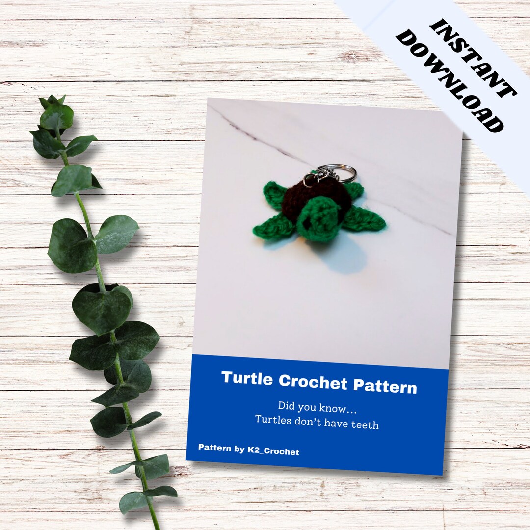 Crochet Turtle Keychain, Easy Crochet Pattern, PDF Pattern, Cute Turtle ...