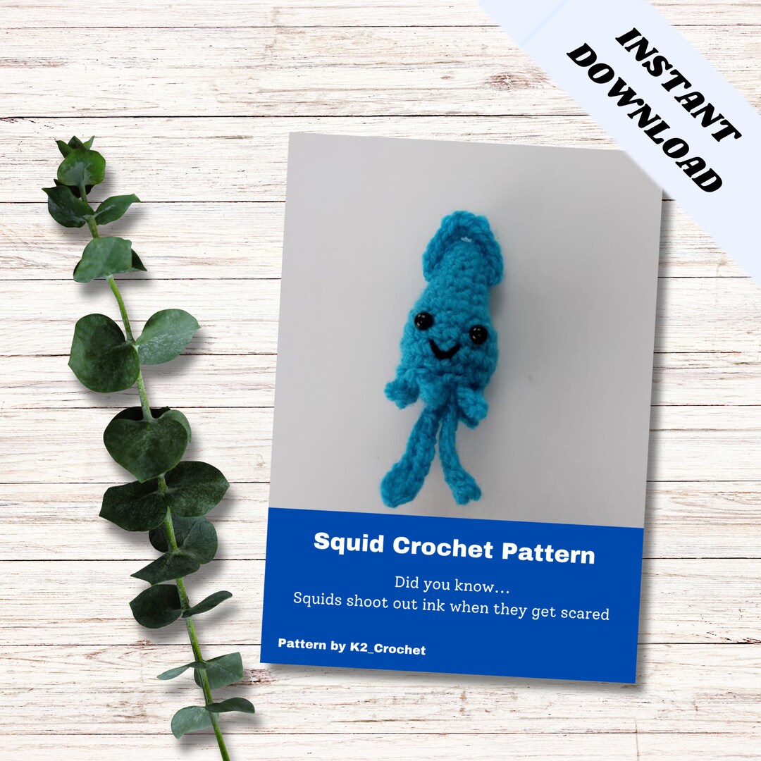 Crochet Squid Pattern, Easy Crochet Pattern, PDF Pattern, Cute Squid ...