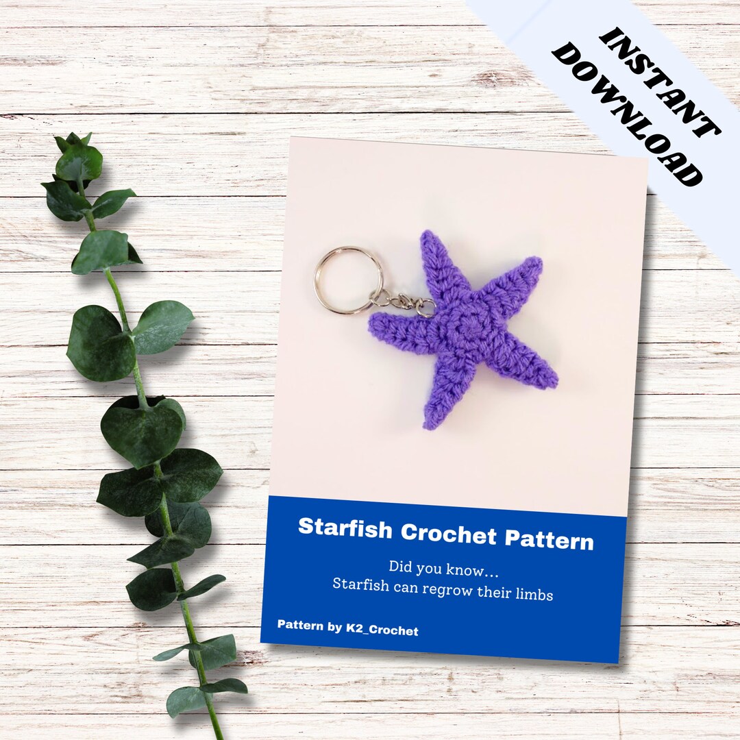 Crochet Starfish Keychain, Easy Crochet Pattern, PDF Pattern, Starfish ...