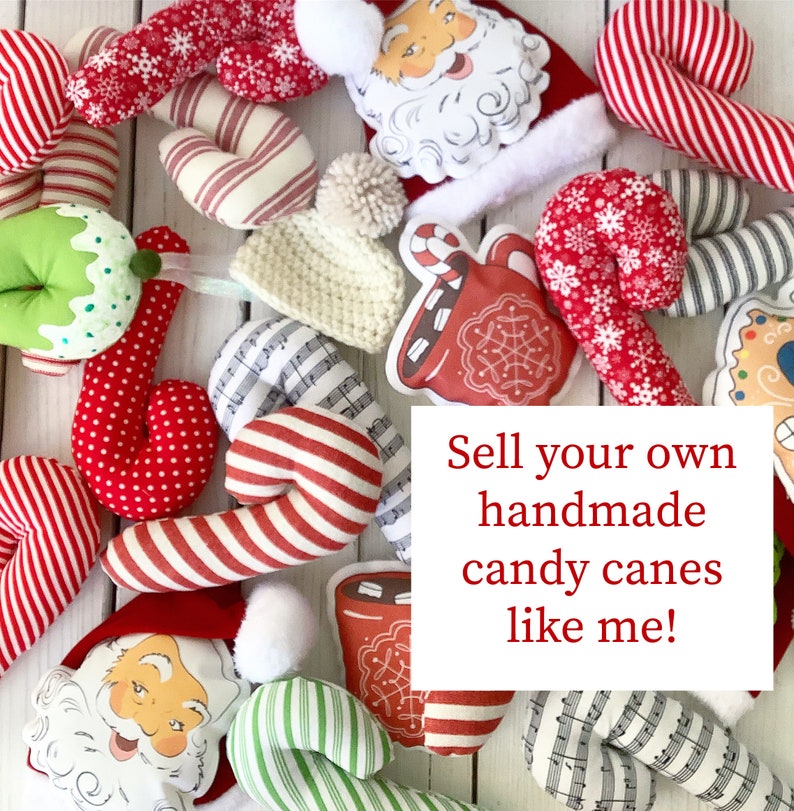 Candy Cane Sewing Template: Farmhouse Christmas Decor (PDF) - Etsy