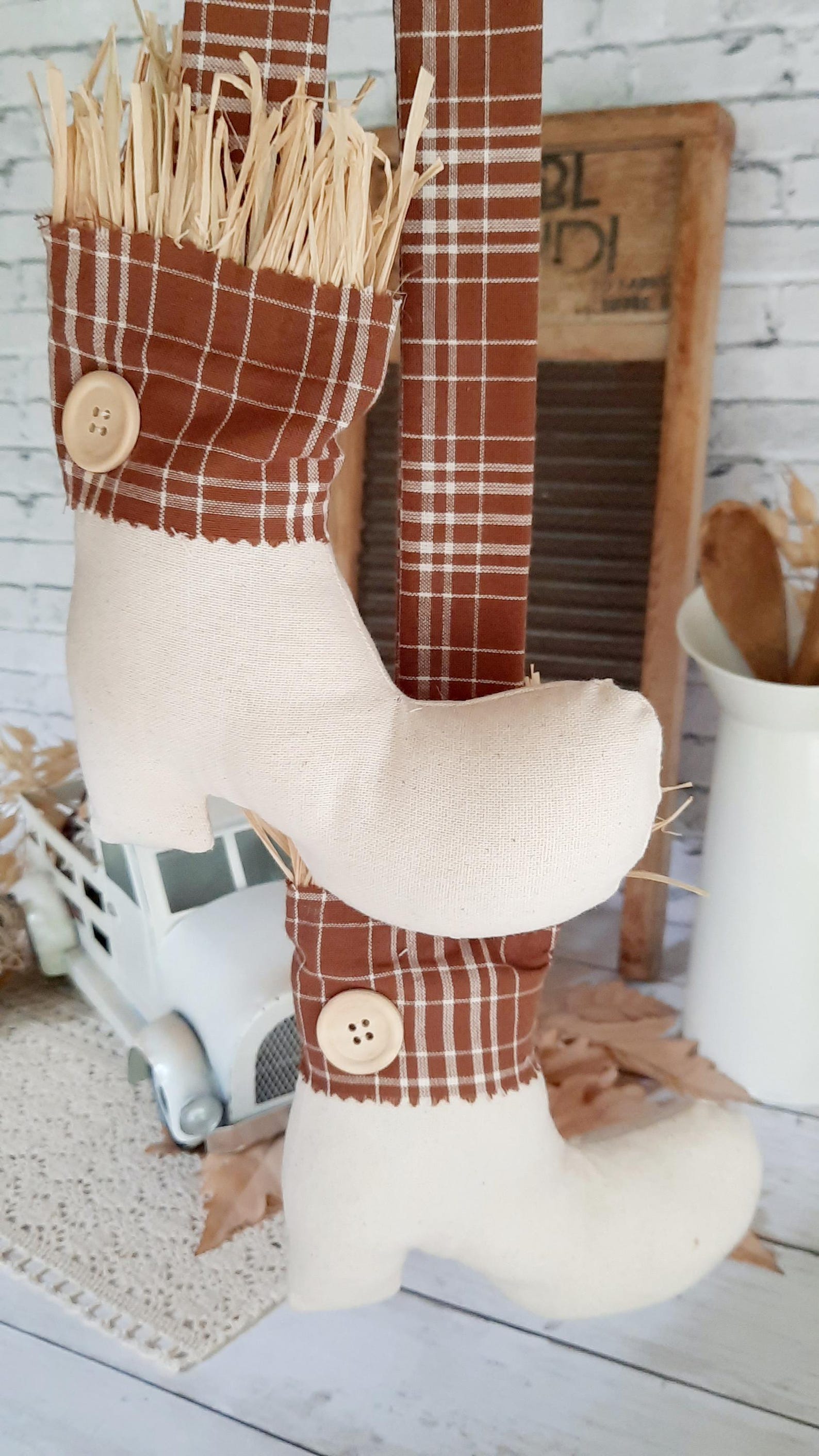 Scarecrow Boots, Fall Decor, Farmhouse Scarecrow Decor, Peg Rack Decor ...