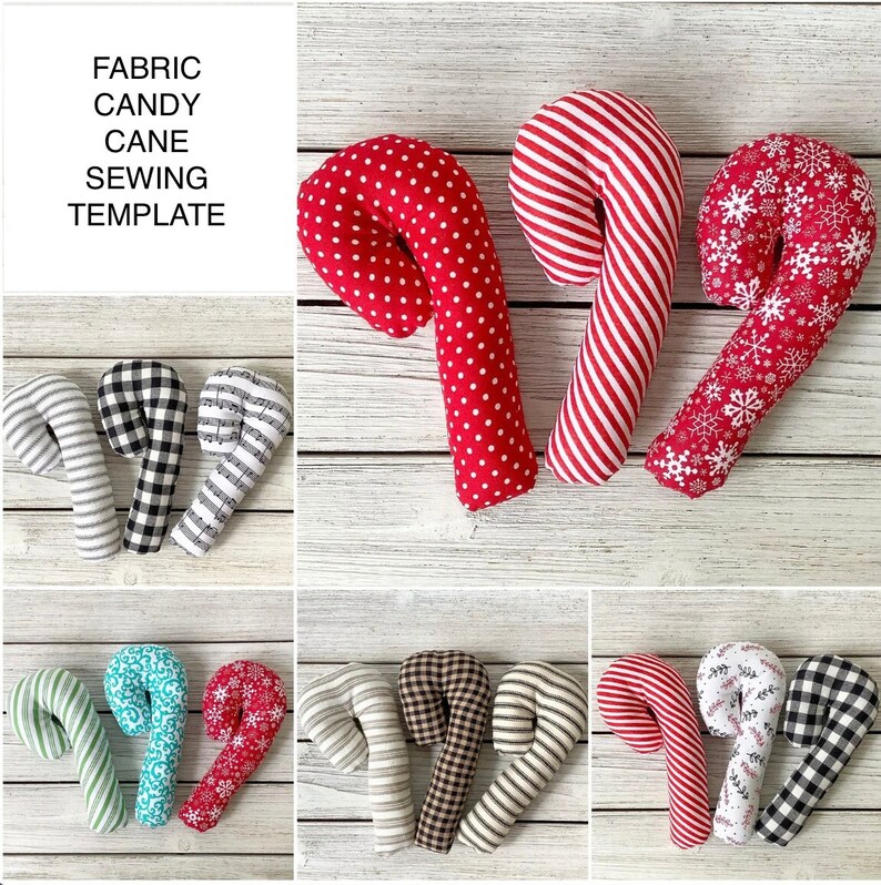 Candy Cane Sewing Template: Farmhouse Christmas Decor (PDF) - Etsy