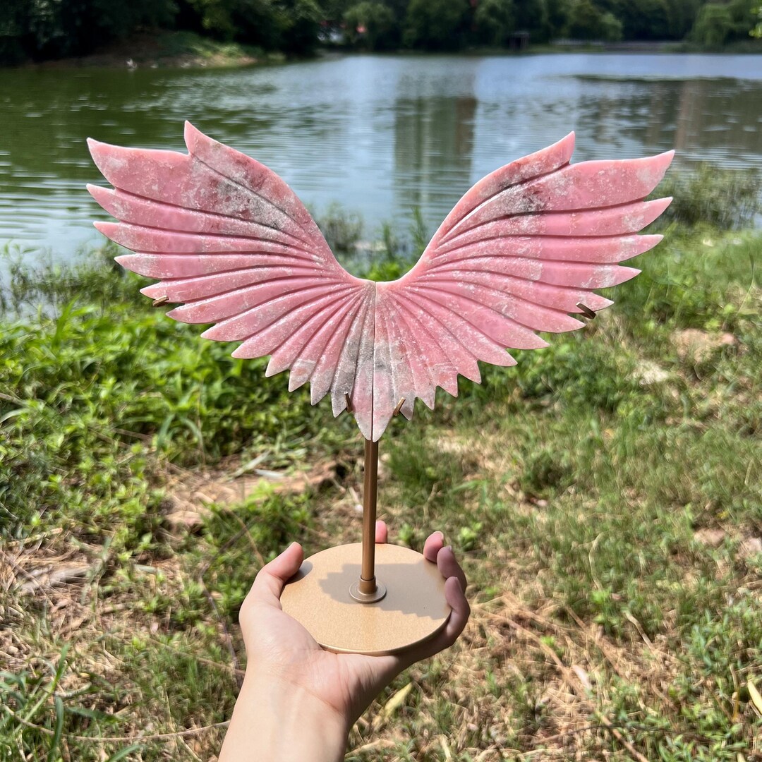Exquisite Pink Opal Angel Wings One of a Kind Pieces - Etsy