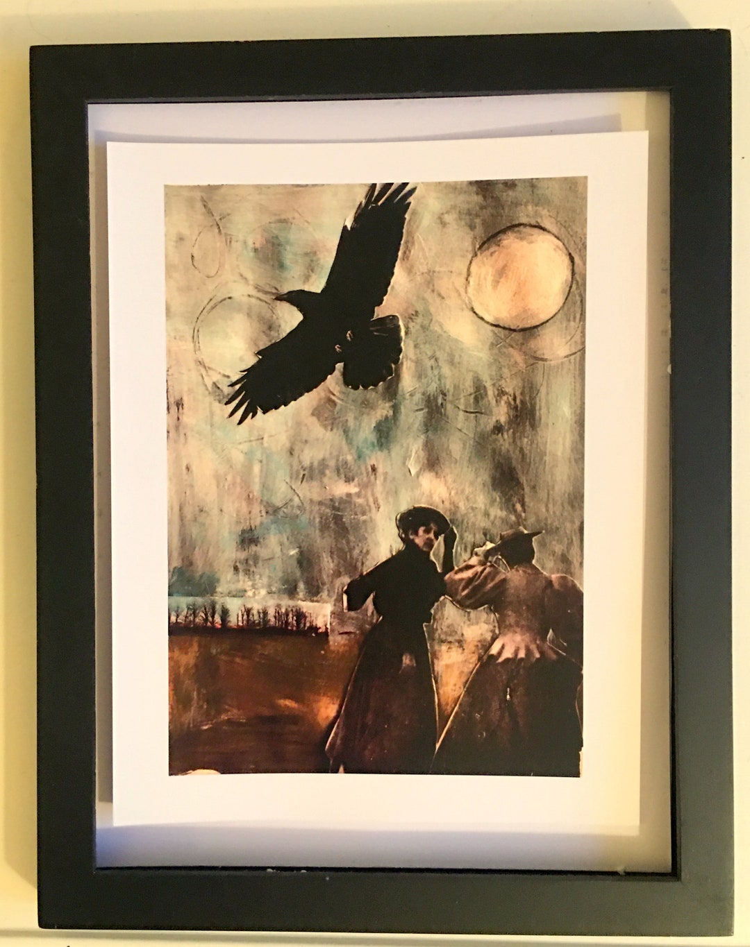 Limited Series Crow Theme Art Print Vintage Women - Etsy