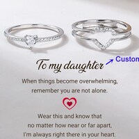 Cousin Linked Heart Ring With CZ, Gift Idea for Cousin, Tiny Pave Cubic ...