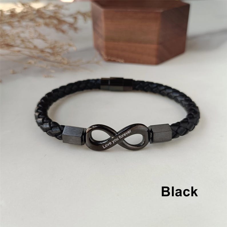 Engraved Leather Infinity Bracelet for Grandson: Love You Forever - Etsy