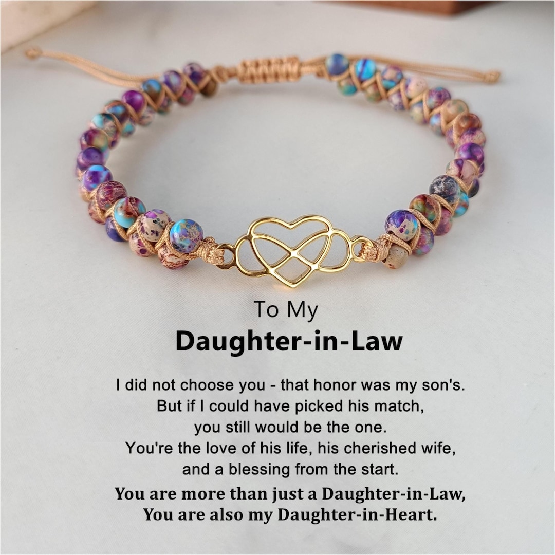 Imperial Jasper Beaded Bracelet: Infinity Heart Daughter-in-law Gift - Etsy
