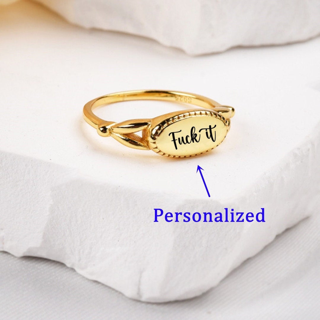 F*ck It Ring, Let Them Ring, Personalized Engraved Ring, Be Kind Ring ...