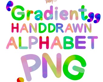 3D Blending Hand Drawn Doodle Alphabet PNG, 3D Letters, Gradient Font ...