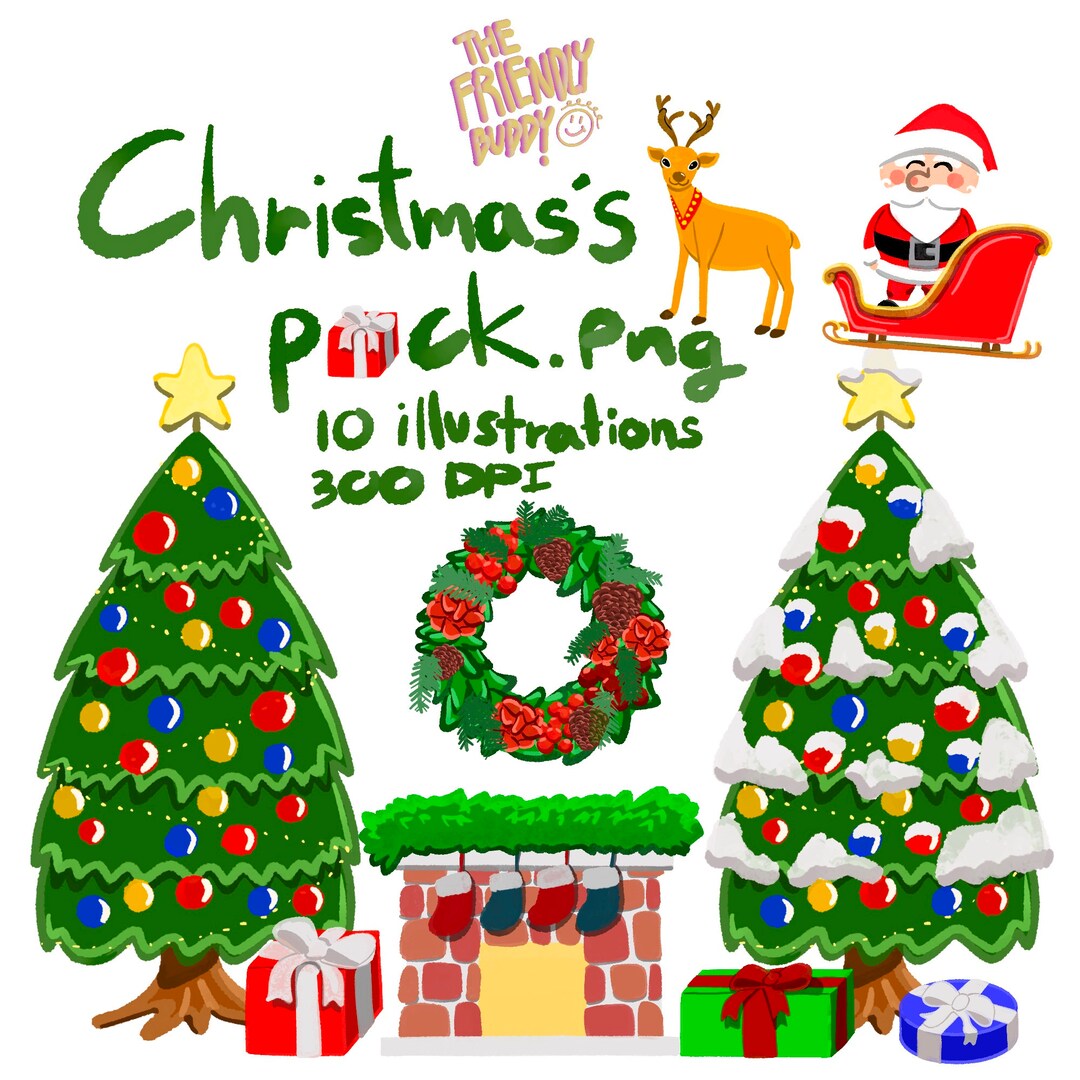 Christmas Clipart Pack for Kids - Bundle - Commercial Use - PNG - Etsy