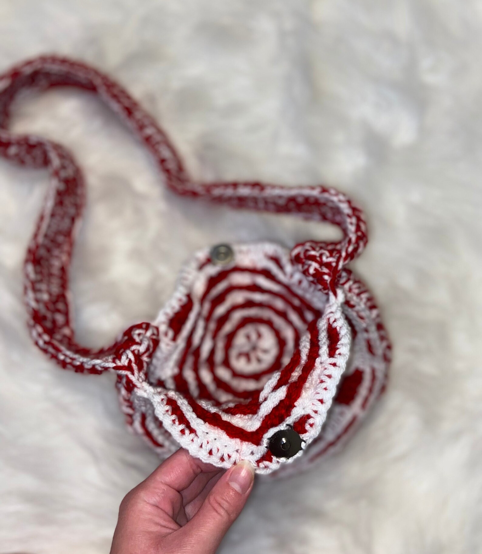 Peppermint Purse, Crochet Peppermint Bag, Handmade Christmas Purse ...