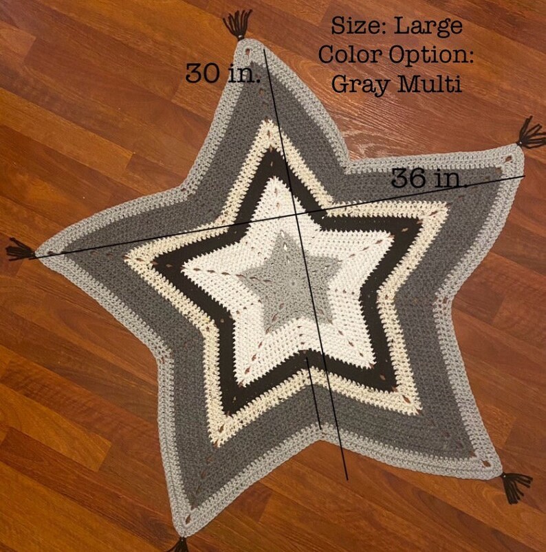 Crochet Star Rug, Crochet Rug, Handmade Decor, Crochet Star Decor, Star ...