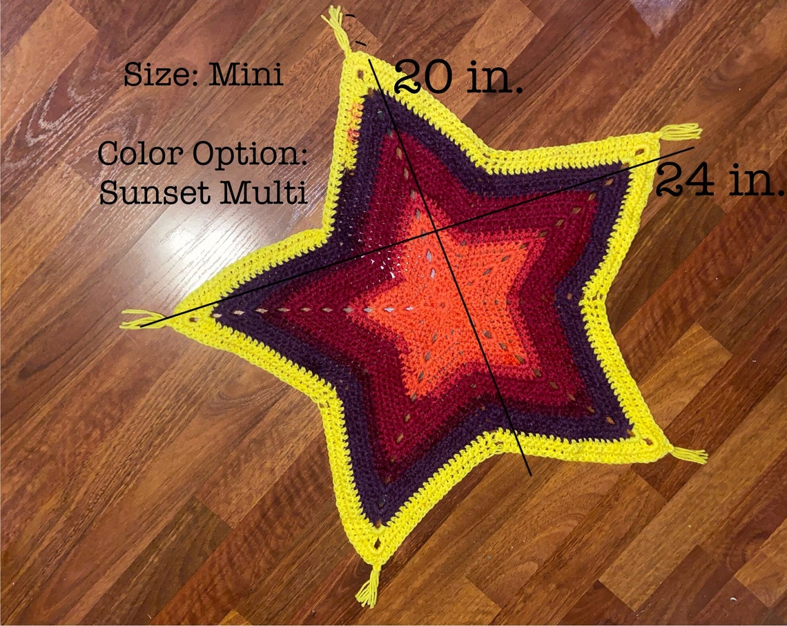 Crochet Star Rug, Crochet Rug, Handmade Decor, Crochet Star Decor, Star ...