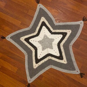 Crochet Star Rug, Crochet Rug, Handmade Decor, Crochet Star Decor, Star ...
