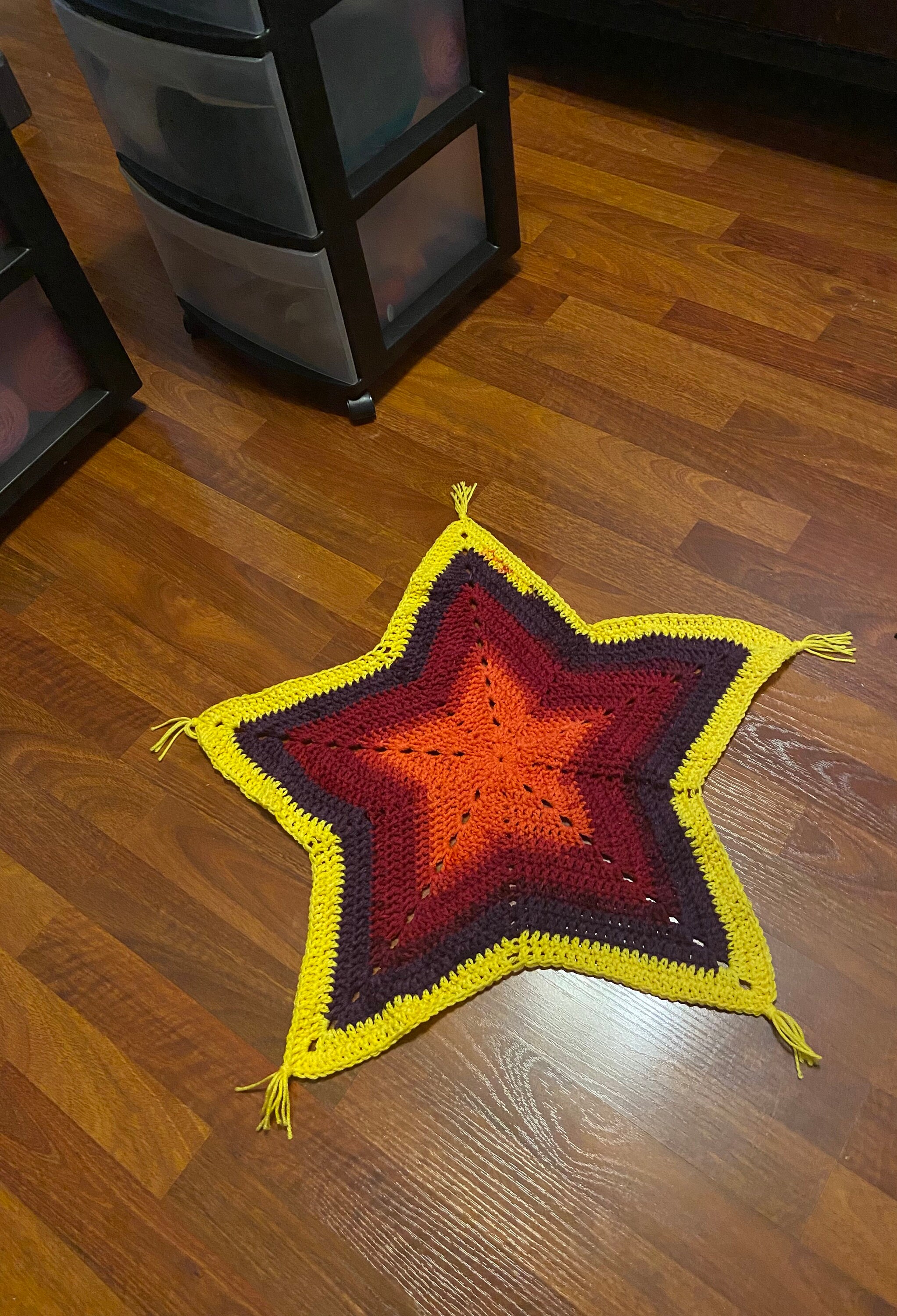 Crochet Star Rug, Crochet Rug, Handmade Decor, Crochet Star Decor, Star ...