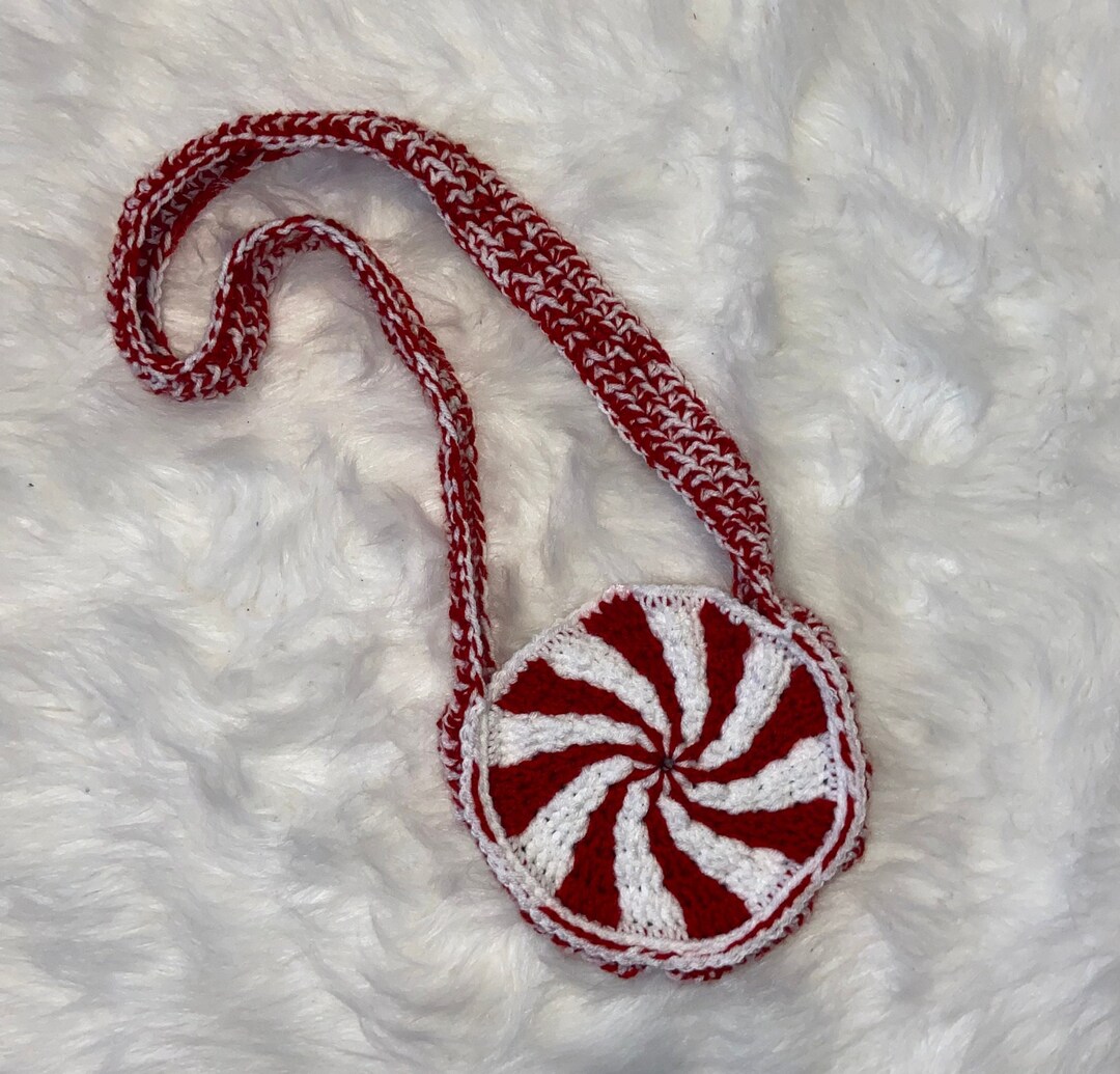 Peppermint Purse, Crochet Peppermint Bag, Handmade Christmas Purse ...