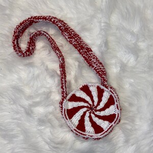 Peppermint Purse, Crochet Peppermint Bag, Handmade Christmas Purse ...